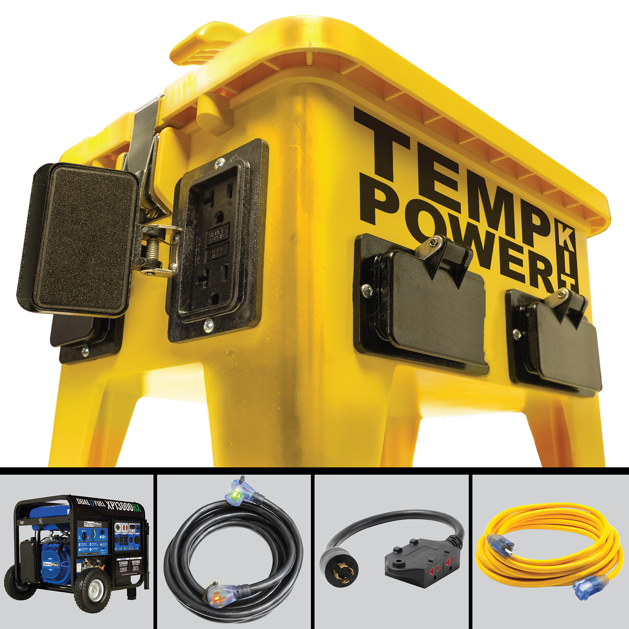 5-in-1 Temp Power Kit with 50A Generator – Bad Ass Extension Cords