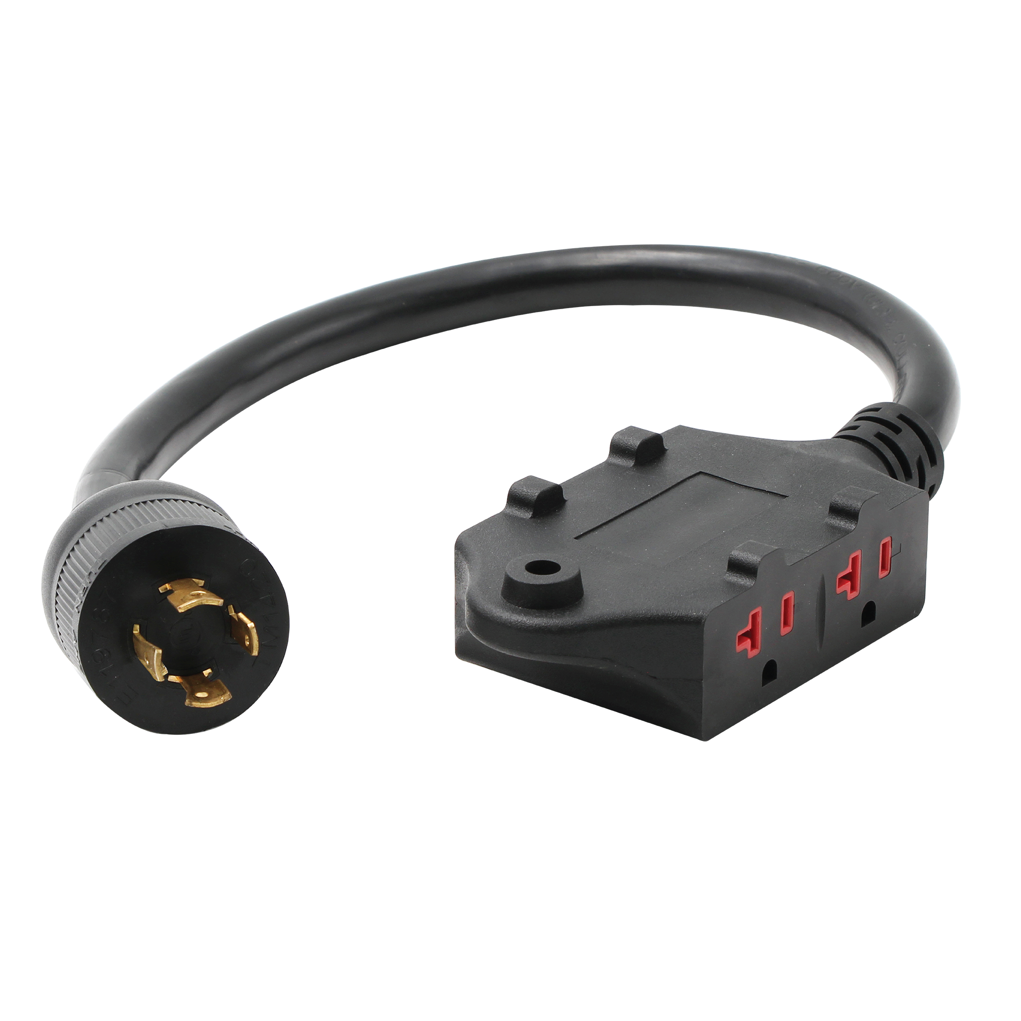 2 FT 12/4 STW Molded A&B Phase Quad w/ L14-30P – Bad Ass Extension Cords