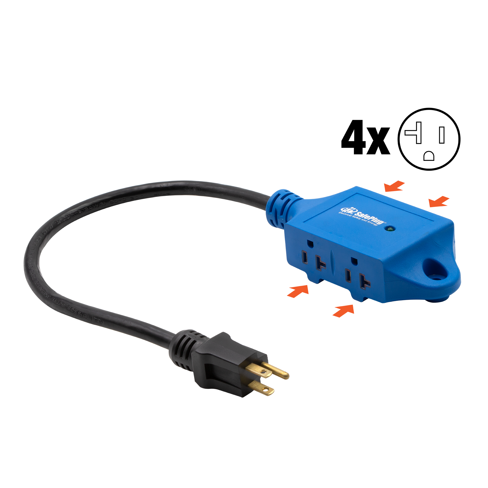 15-20A 4-Outlet Molded Quad Box – Bad Ass Extension Cords