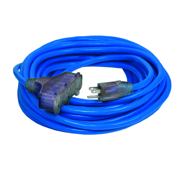 Outdoor Dual Lighted 3-Outlet CGM Extension Cords | Bad Ass Extension Cords