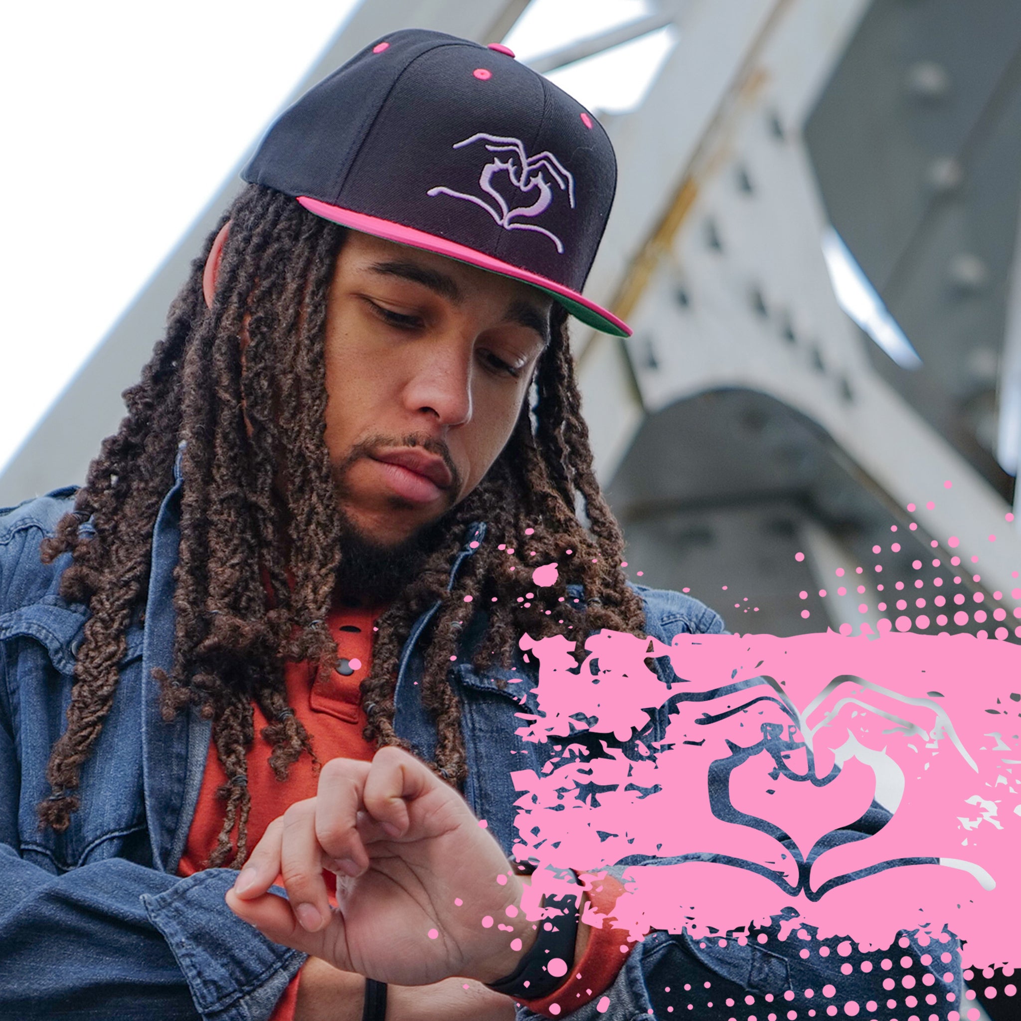 Bad Ass Sketch Hat - Heart Hands Snapback – Bad Ass Extension Cords