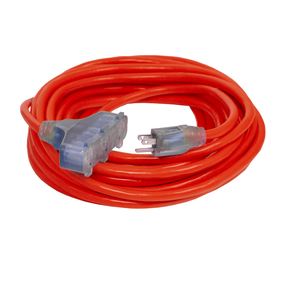 Outdoor Dual Lighted 3-Outlet CGM Extension Cords | Bad Ass Extension Cords